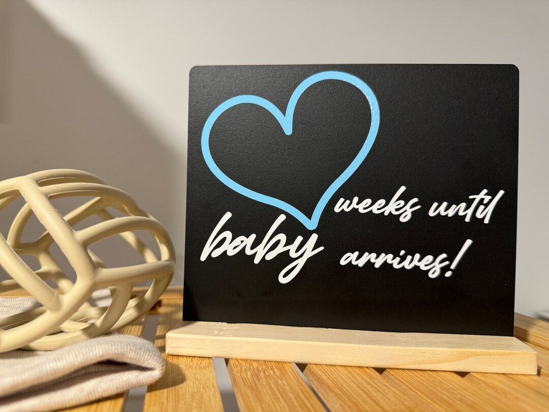 Baby Arrival Countdown Sign – Days or Weeks Until Baby – Reusable ...