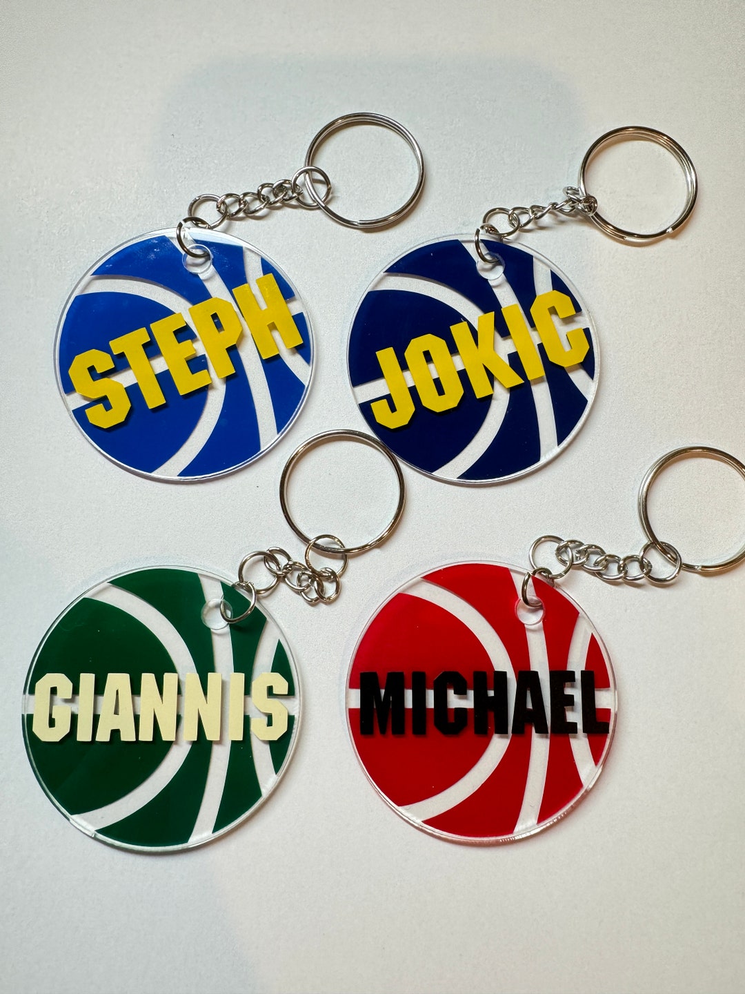 NBA Basketball Keyring - Personalised Team Gift – Acrylic Sports Tag - Etsy