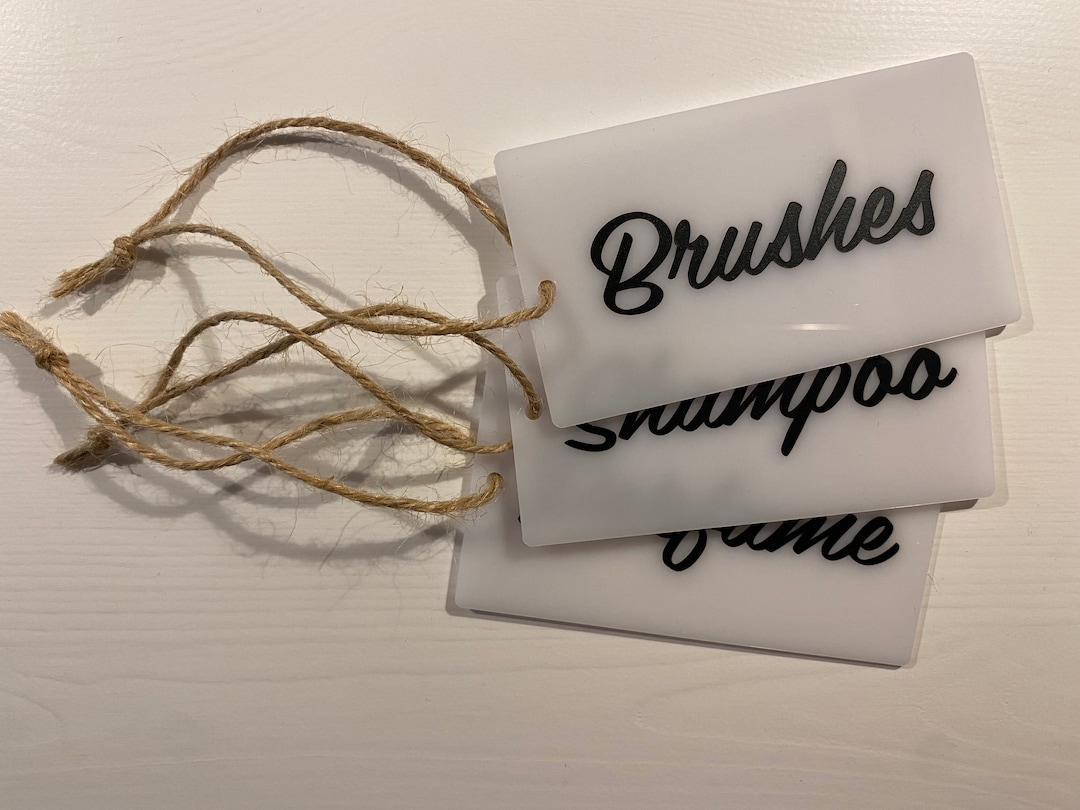 Custom Acrylic Label Tag – Home Organisation – Linen & Bathroom - Etsy