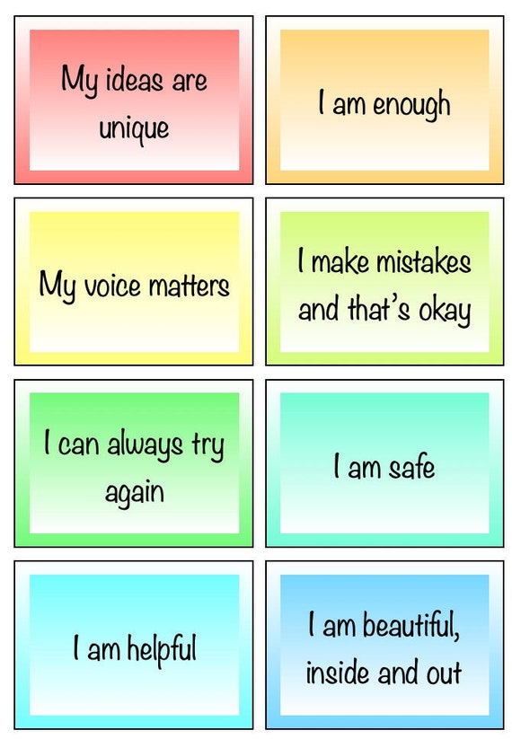 Kids Affirmation Cards / Positive Message Cards Lunchbox - Etsy