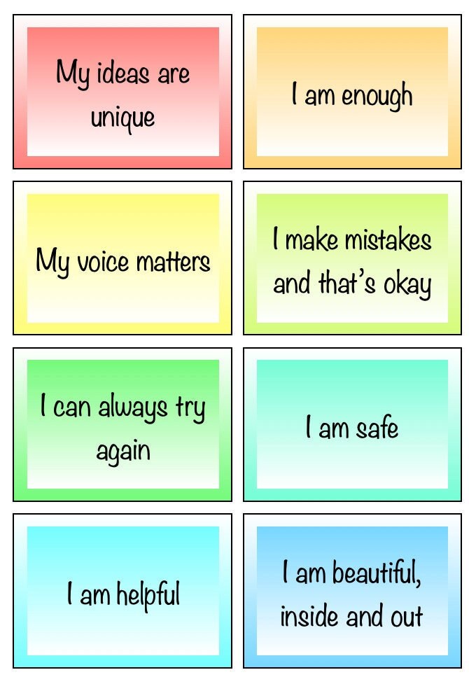 Kids Affirmation Cards / Positive Message Cards Lunchbox Digital ...