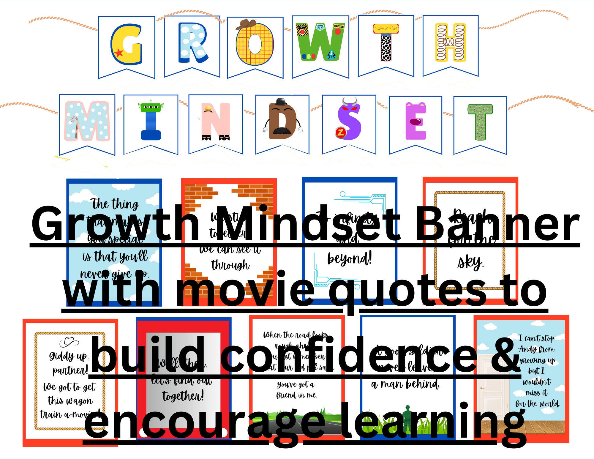 Toy Story Inspired Growth Mindset Bulletin Board - Etsy