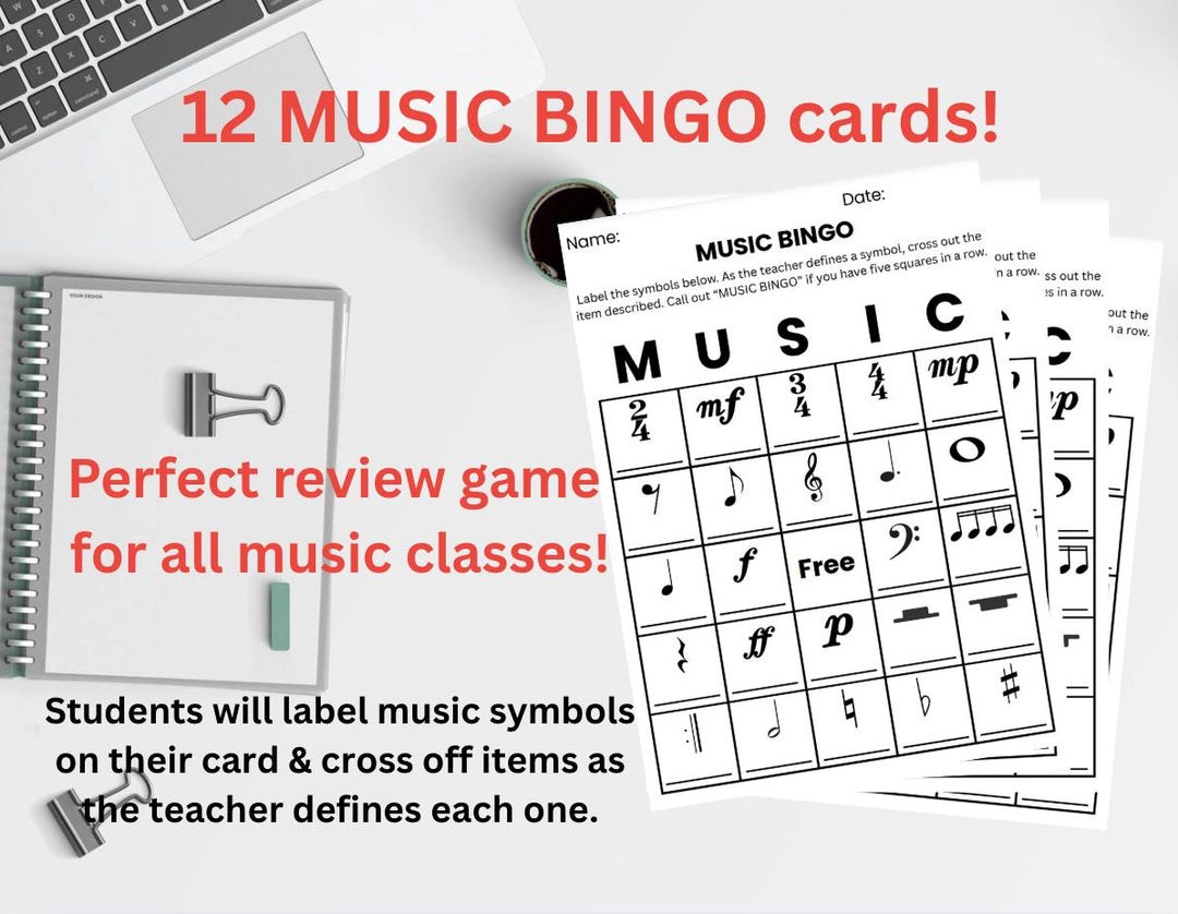 12 Premade MUSIC BINGO Cards - Etsy