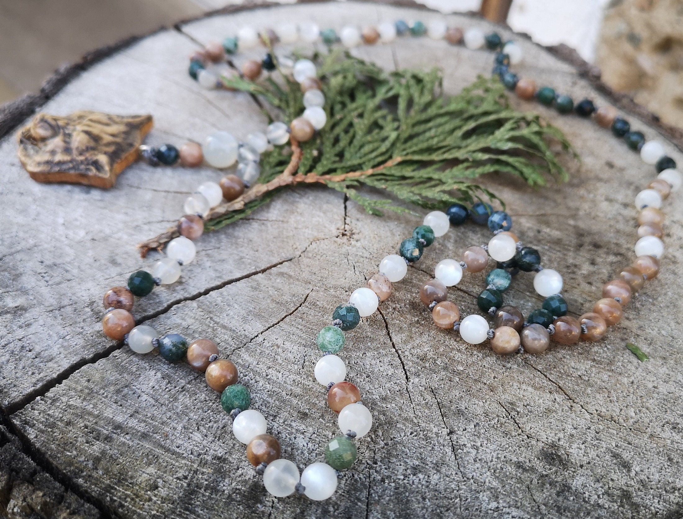 Ajan Mala KitsuneNoKo-Mala Loup Animal de pouvoir Pierre - Etsy France