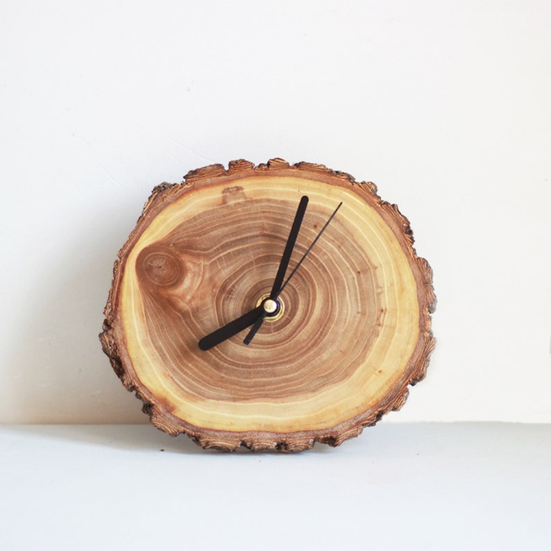 Nordic Wooden Desk Clock Modern Design Living Room Decoration Tree ...