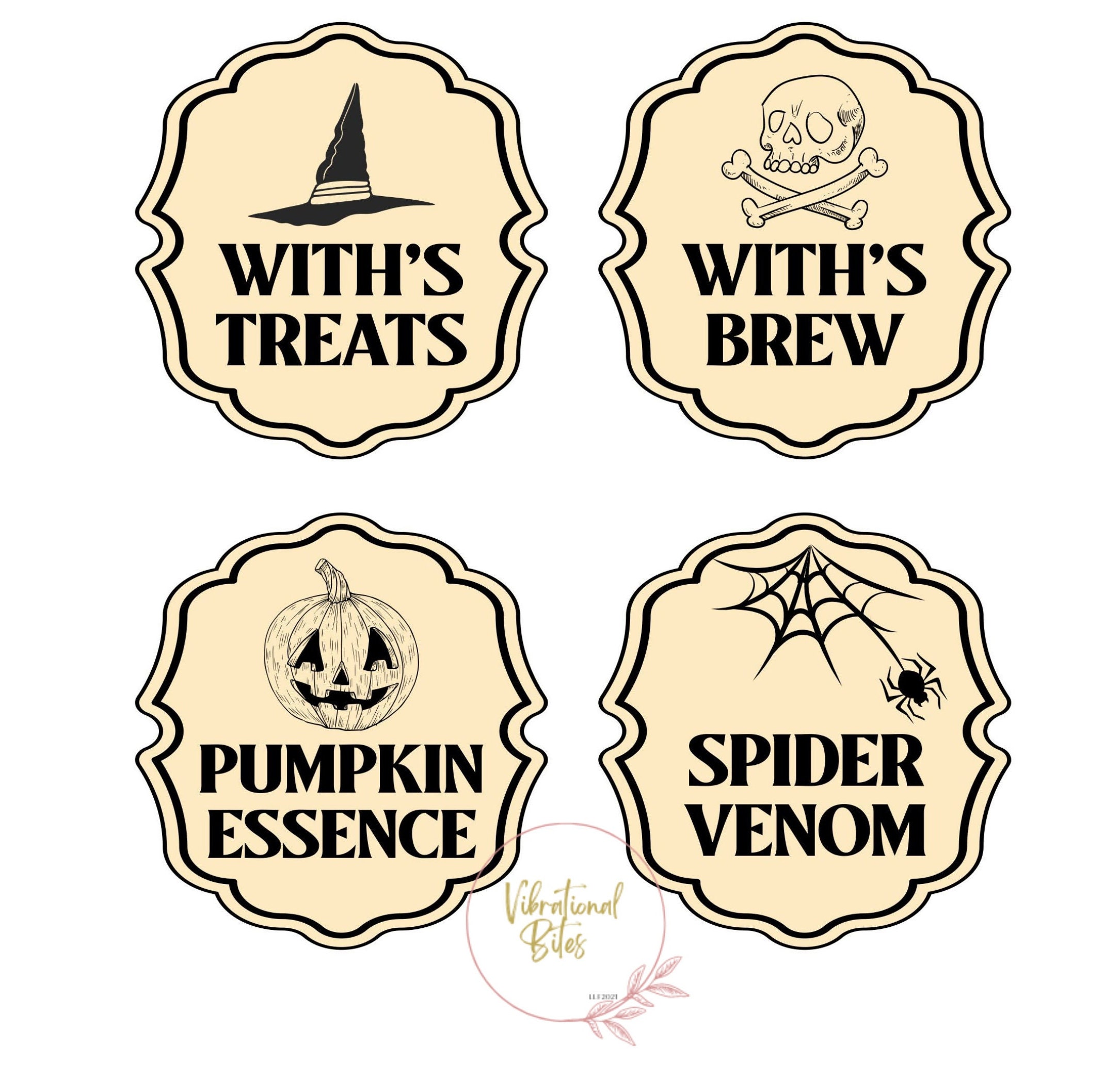 Vintage Halloween Labels, PNG Download, Sticker Sheets, Journal ...