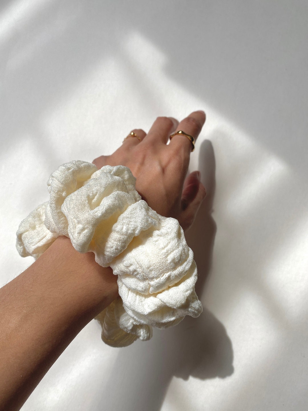 Cream Color Hair Scrunchies, Coffee Color Hair Scrunchies, Big Size ...