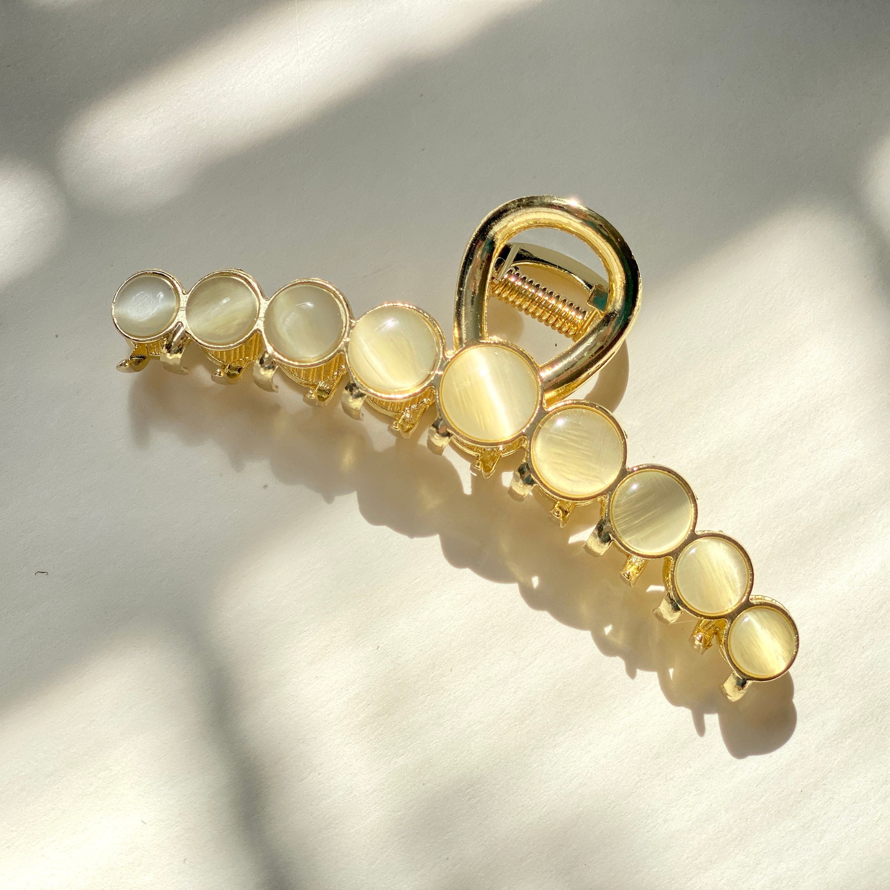 Gold With Opal Hair Claws Clips, Extra Large Hair Clips, Medium Hair ...