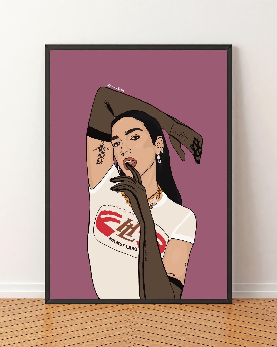 Dua Lipa, Printable Wall Art, Poster, Illustration, Digital Download - Etsy