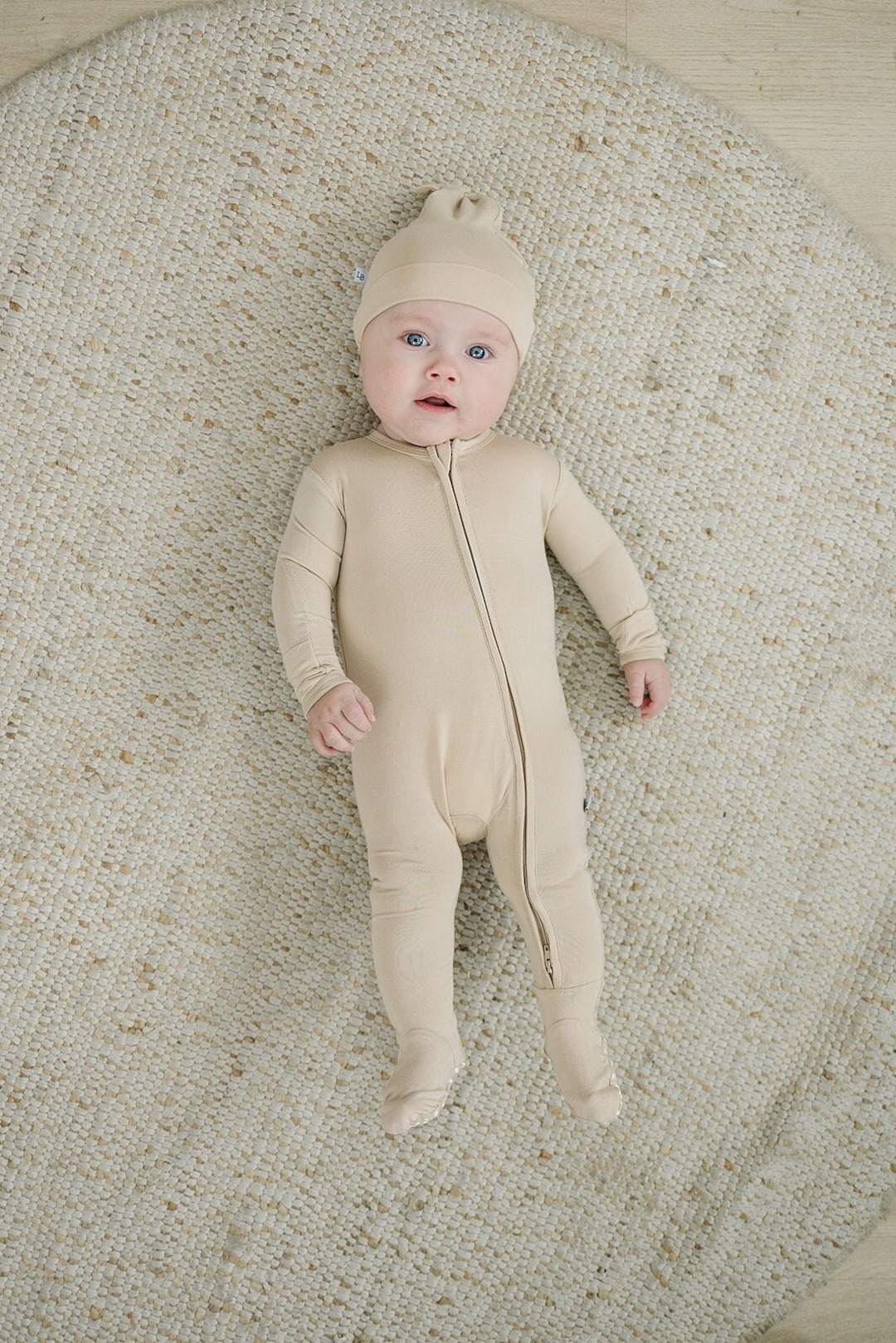 Tan Baby Boy Going Home Outfit, Tan Baby Pajamas, Baby Footie, Baby One ...