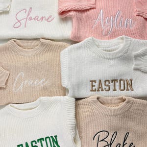 Embroidered Baby Sweater, Cotton Fleece Rompers, Personalized Infant ...