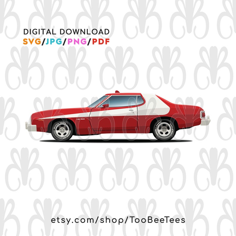 Starsky & Hutch Tv Crime Show Gran Torino Car SVG Cut Files, JPG, Pdf ...