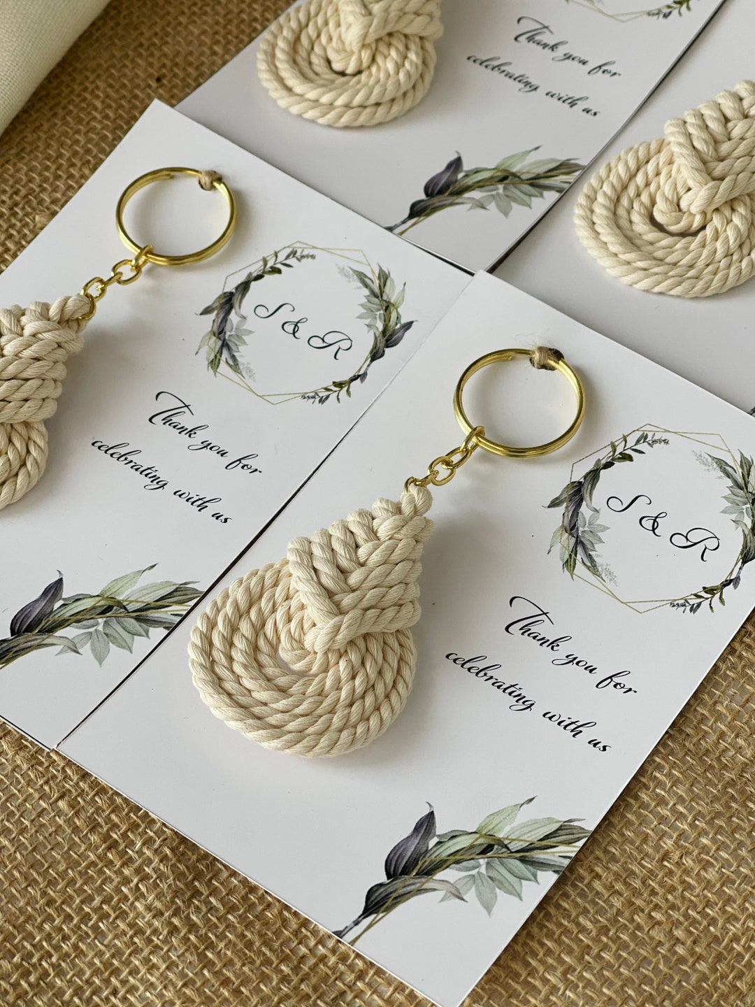 Custom Macrame Keychains, Personalized Wedding Favors for Guests in ...