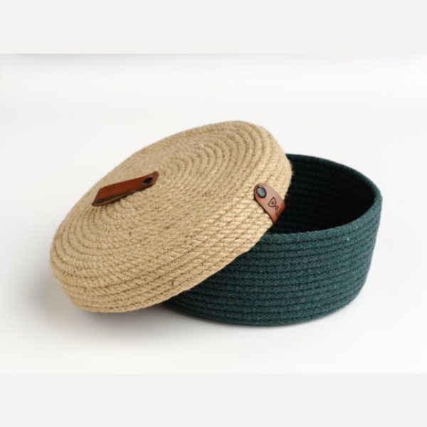 Jute Basket With Lid - Etsy