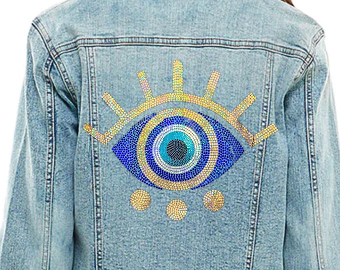 Evil Eye Denim Jacket petite - Etsy