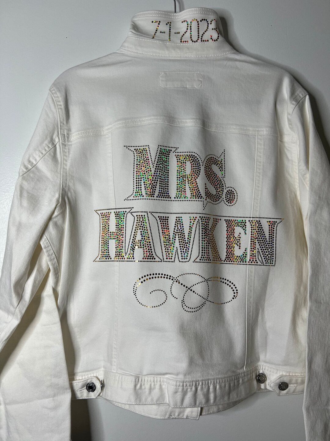 Add Custom Wedding Date to Your Bling Jacket Collar - Etsy