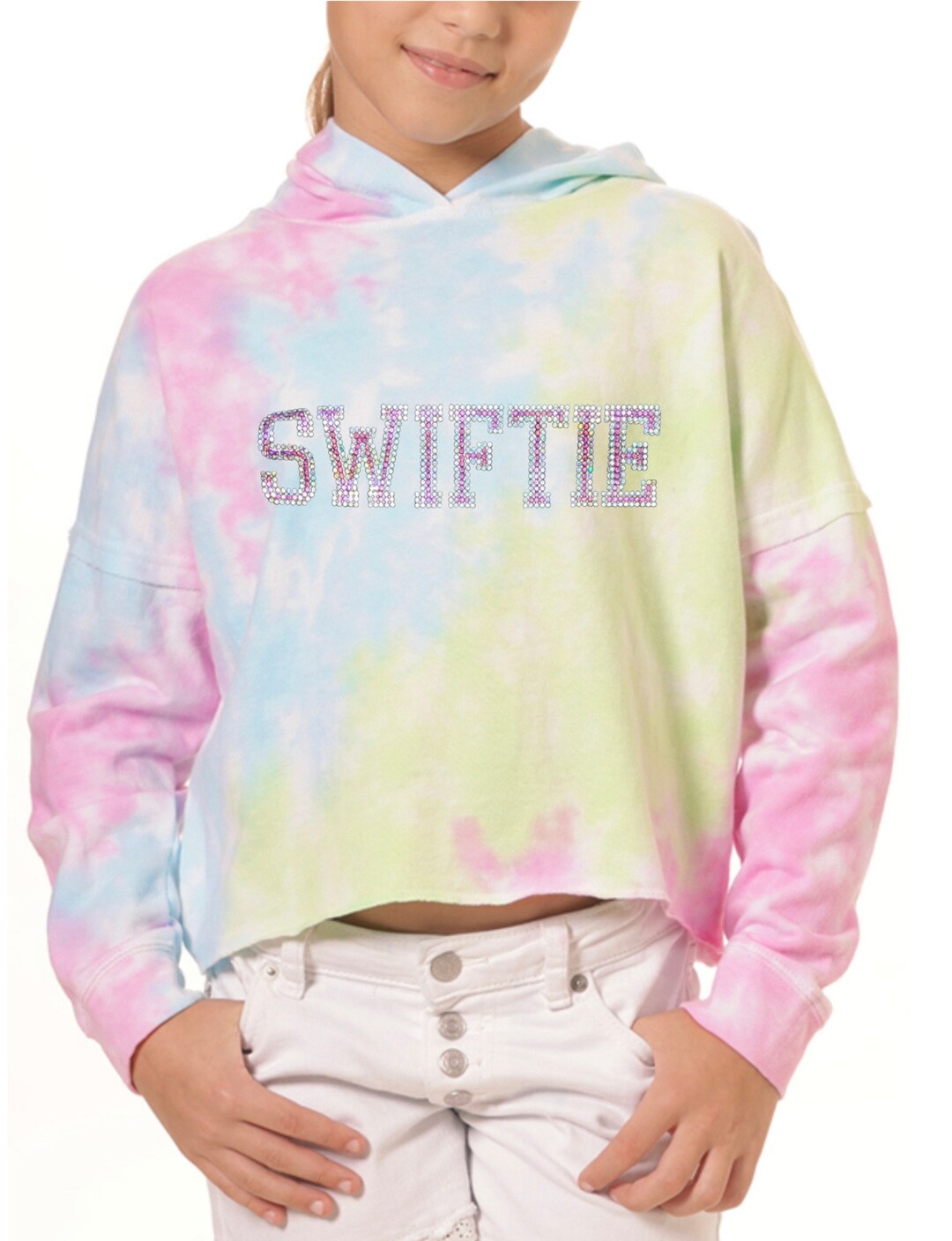 Youth Cropped Swiftie 1989 Color Tie Dye Hoodie Eras Tour Movie - Etsy