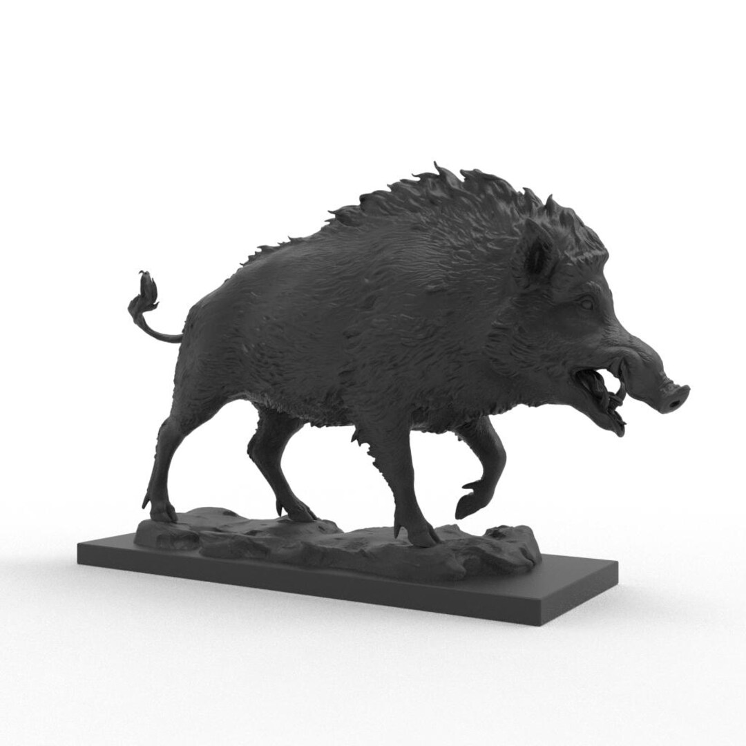 3D Boar Sculpture STL File | 3D Printable Wild Boar Model | Animal ...