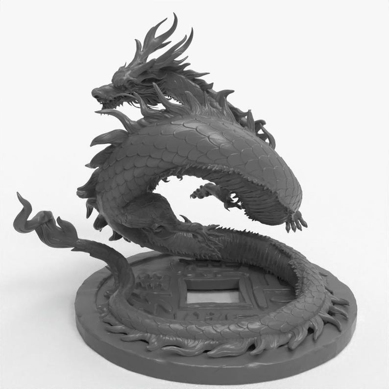 3D Chinese Dragon STL File | 3D Printable Mythical Dragon Sculpture ...