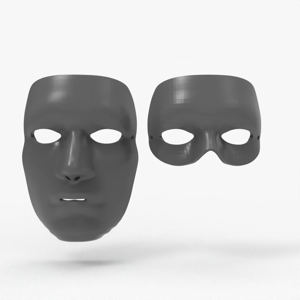 3D Mask STL File | Full & Half Face Cosplay Mask | Printable Costume ...