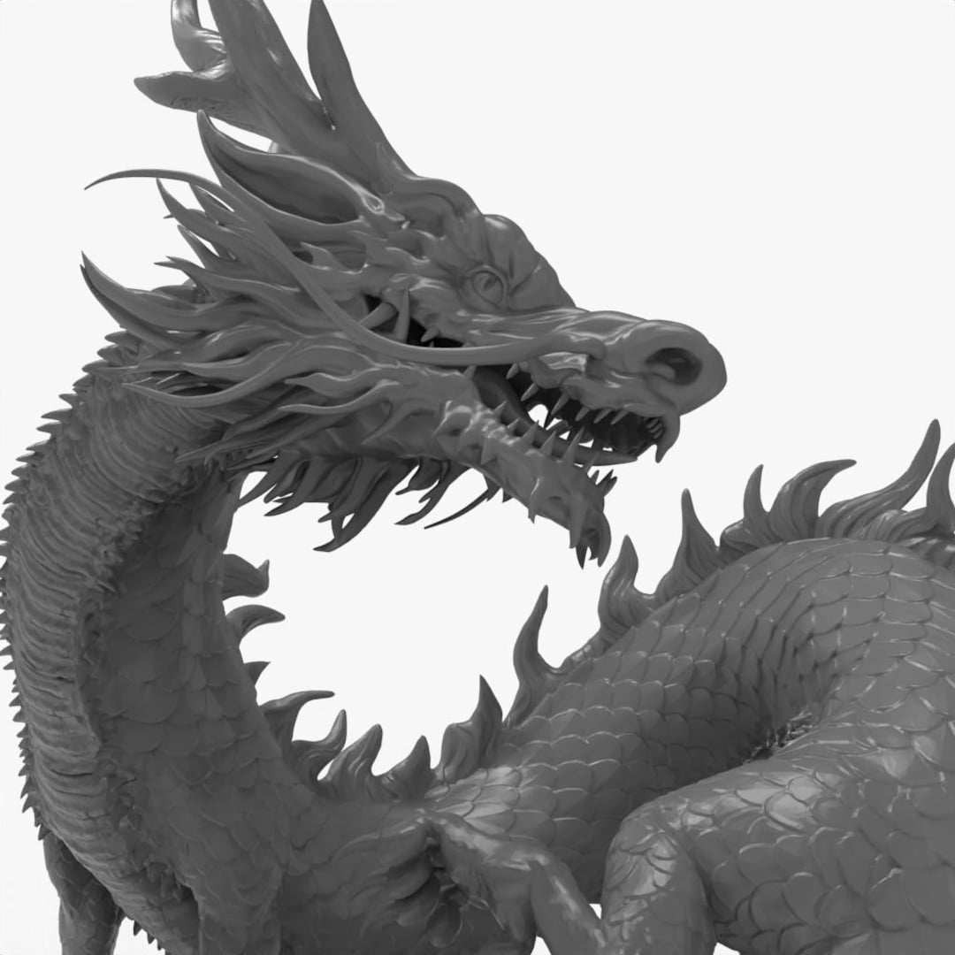 3D Chinese Dragon STL File | 3D Printable Mythical Dragon Sculpture ...
