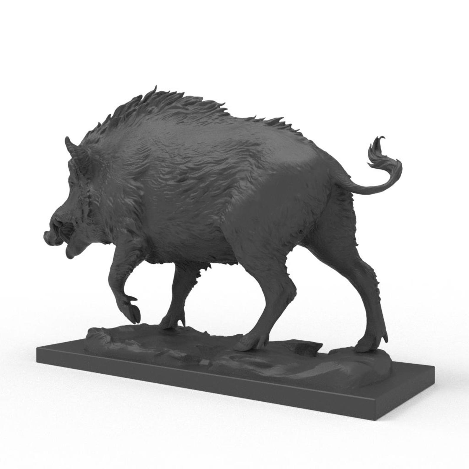 3D Boar Sculpture STL File | 3D Printable Wild Boar Model | Animal ...