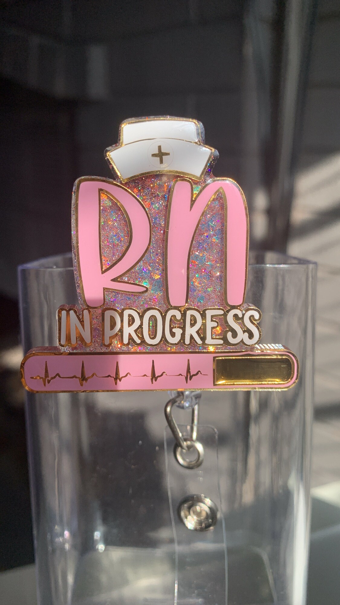 RN in Progress Nursing Student Badge Reel Badge Reel Topper ...