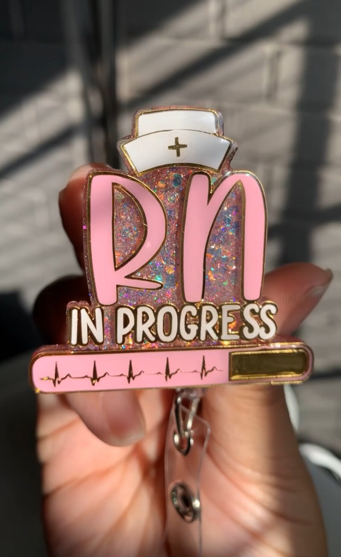 RN in Progress Nursing Student Badge Reel Badge Reel Topper ...