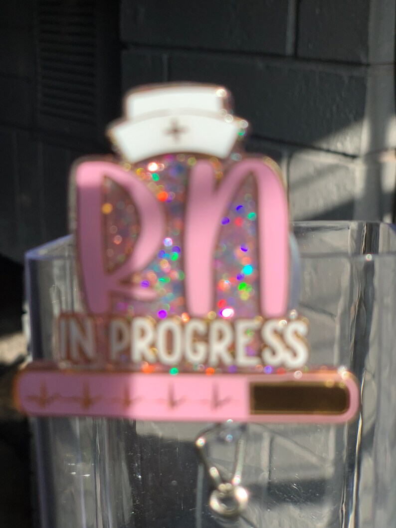 RN in Progress Nursing Student Badge Reel Badge Reel Topper ...