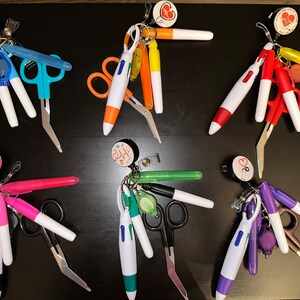 Badge Reel Keychains, Trauma Shears, Pen Light, Sharpie, Highlighter ...