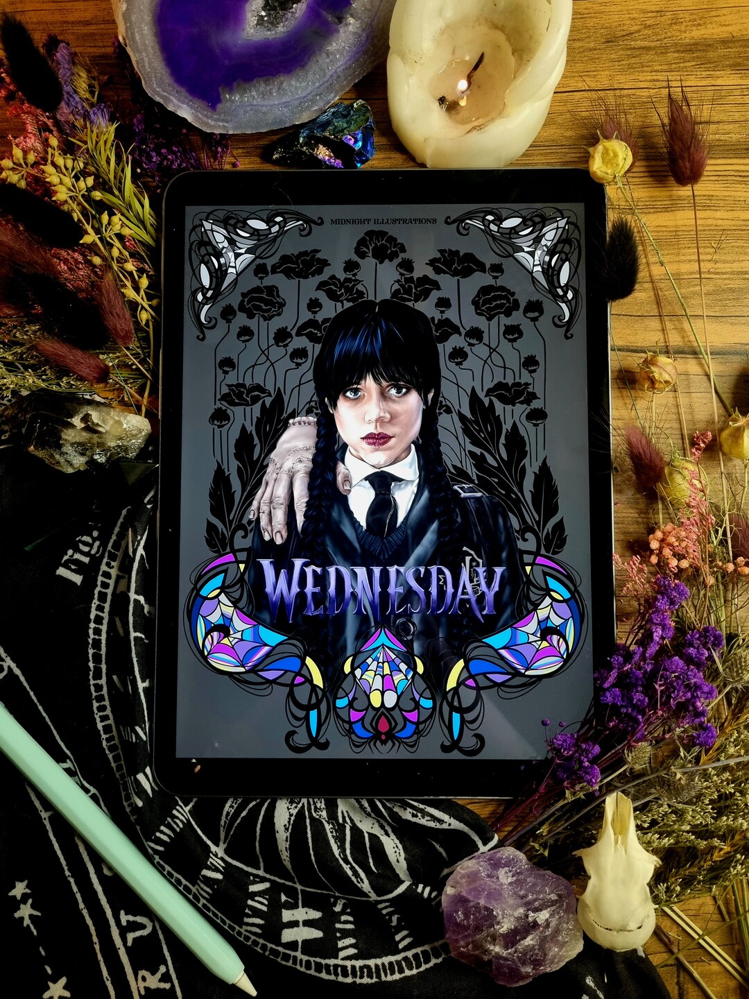 Original Wednesday Addams Gothic Horror Art Print Beautiful - Etsy
