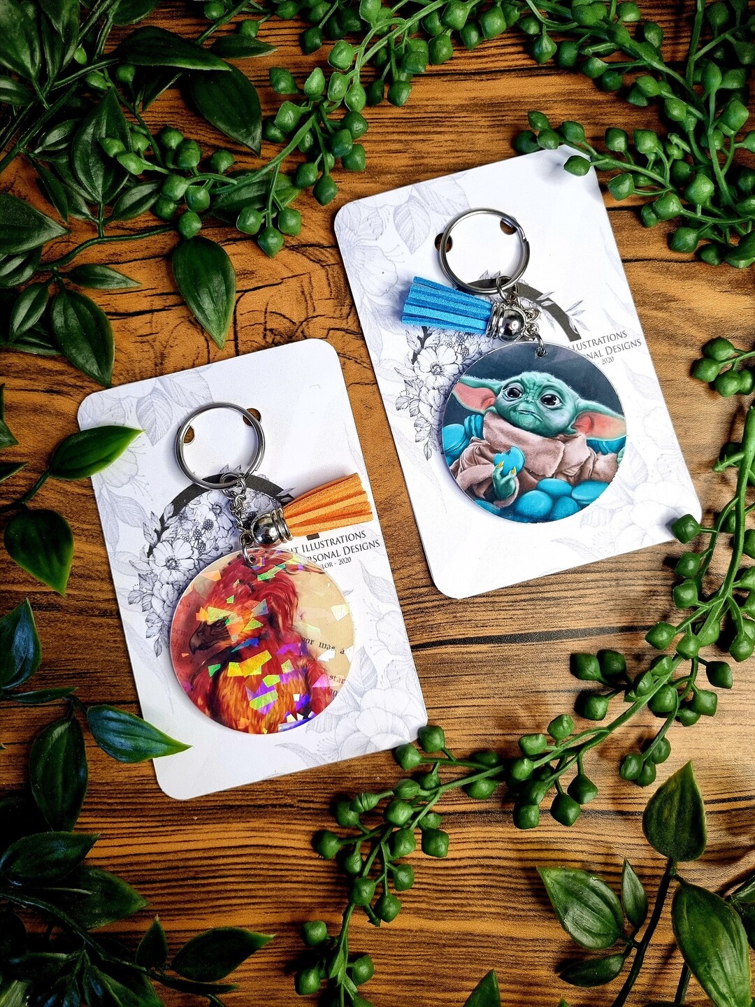 Beautiful Original Art Illustrated Handmade Keyrings Keychain Geeky ...