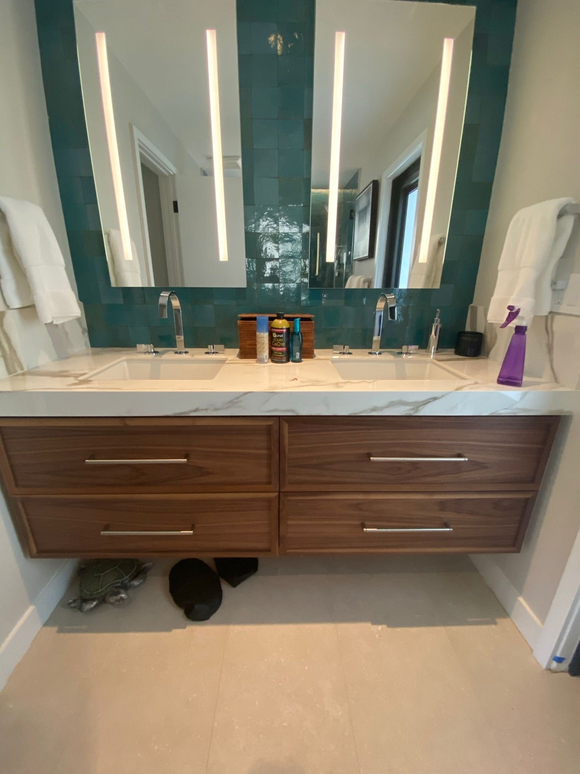 Floating Vanity, Shaker Style Vanity, Modern Vanity, Wood Veneer Vanity ...
