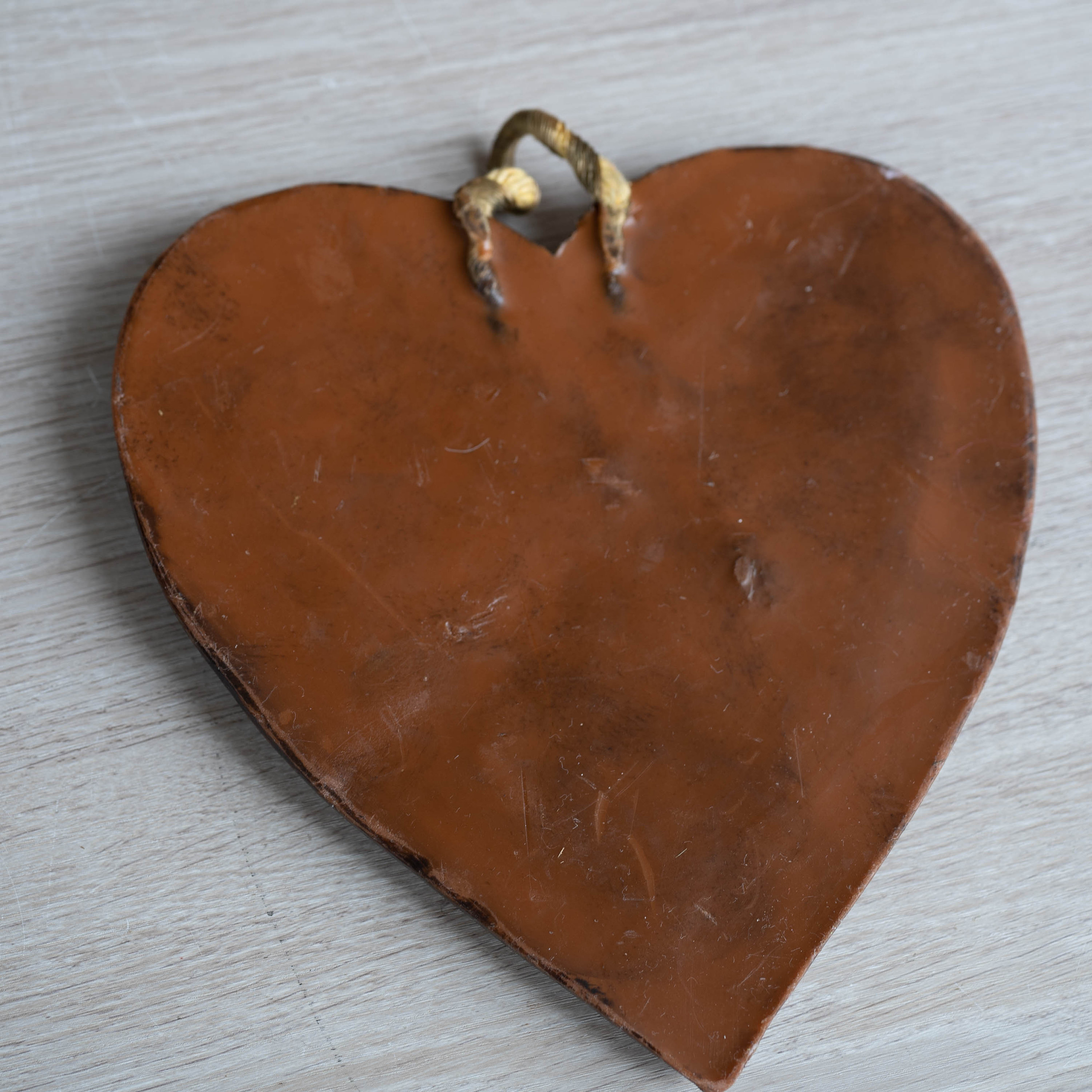 Heart Wall Art Vintage German Wax Art Carved Molded Wax Relief ...