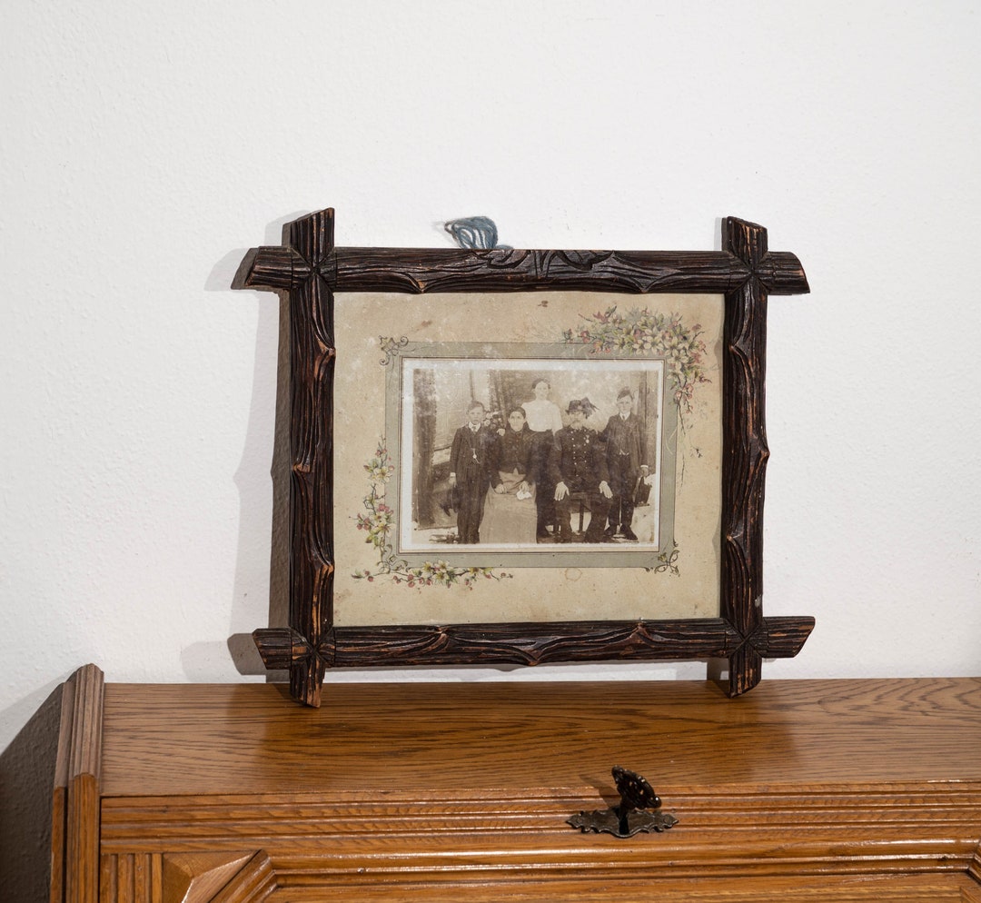 Adirondack Frame Tramp Art Black Forest Frame for Wall Hanging Antique ...