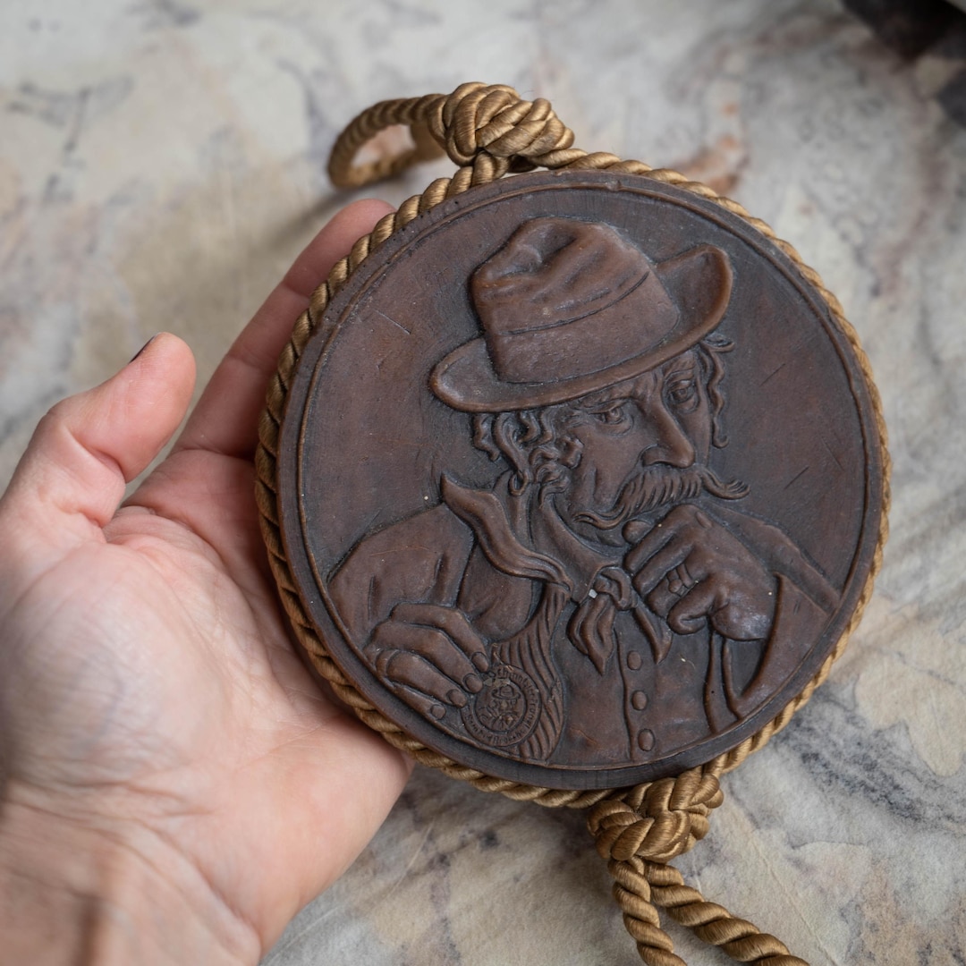 German Wax Art - Vintage Round 3D Plaque Medallion for Wall Hanging ...