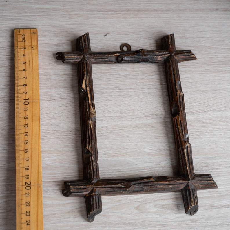4x6 Black Forest Frame Carved Wood Frame Folk Art Criss Cross - Etsy