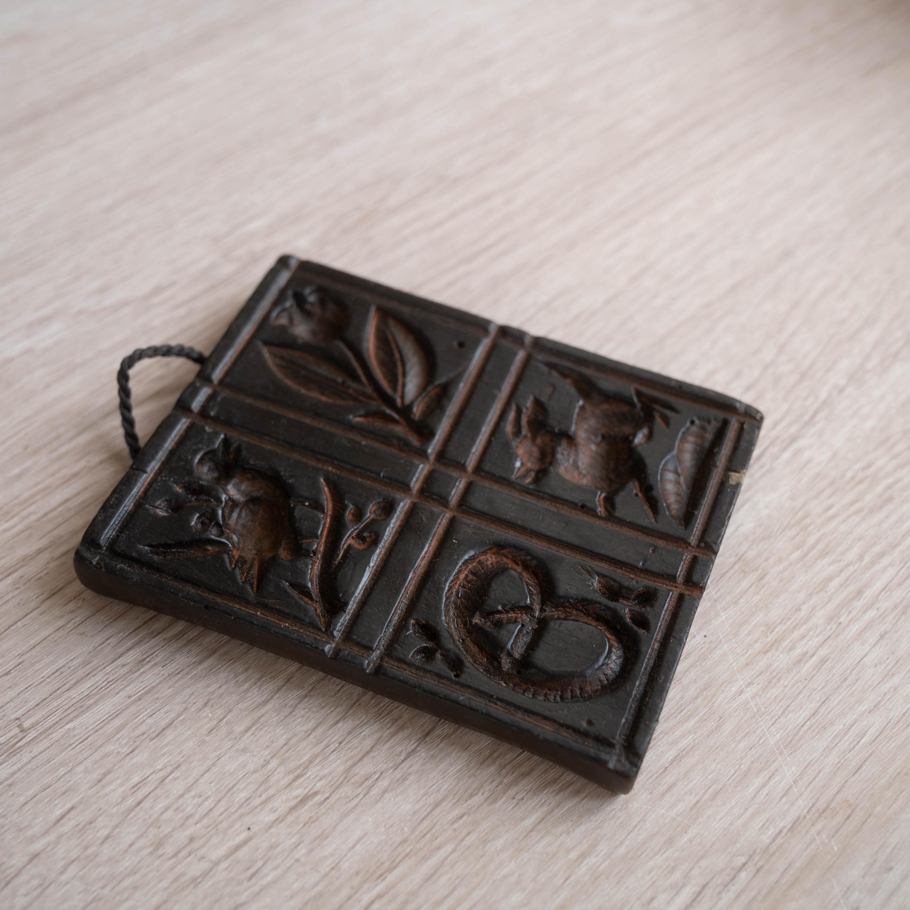 German Vintage Folk Art Molds - Tiny Rustic Wax Plaque - Bavarian Wall ...