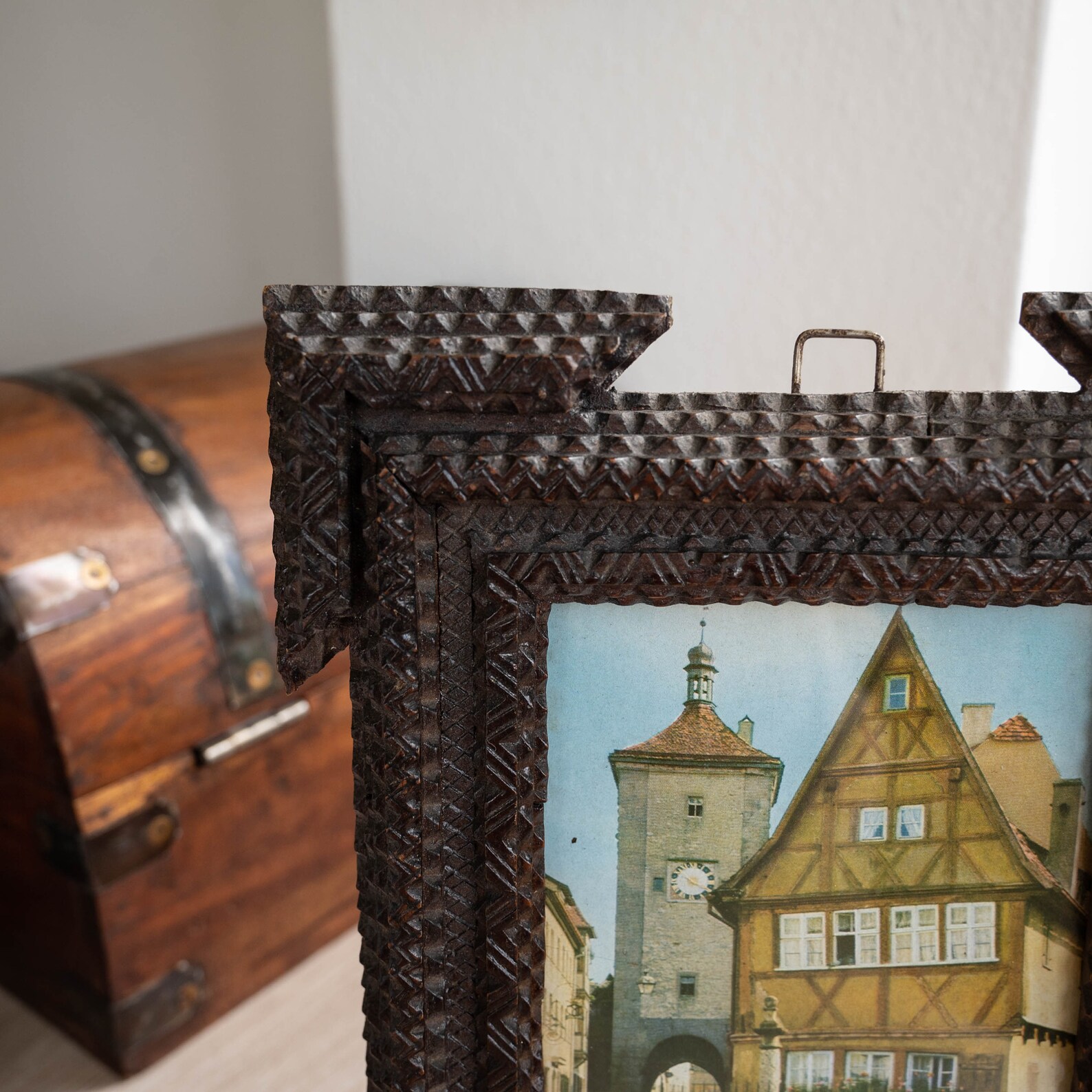 Tramp Art Frame Antique Folk Art Layered Carved Wood Frame - Etsy