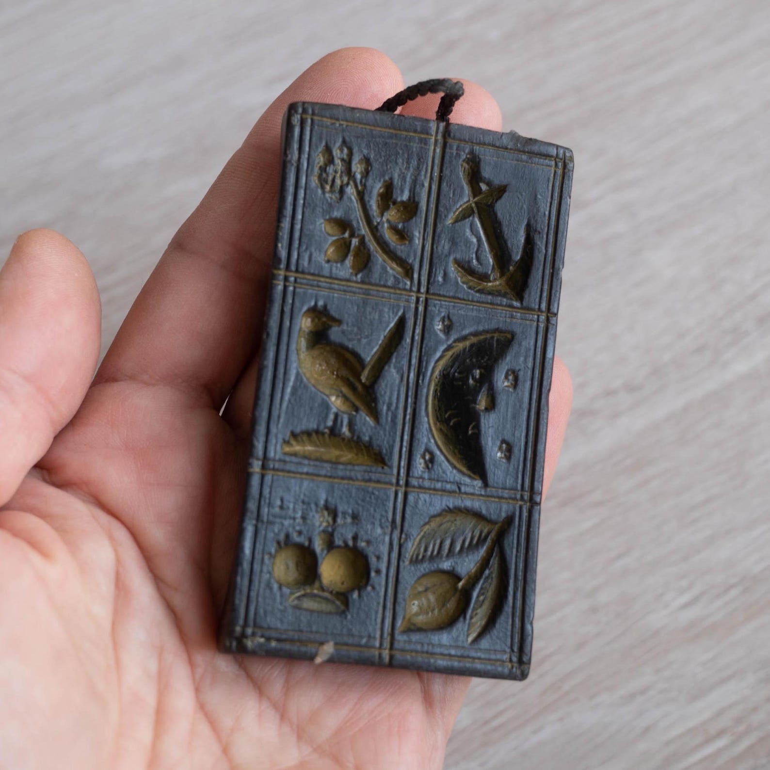 German Vintage Folk Art Molds - Tiny Rustic Wax Plaque - Bavarian Wall ...