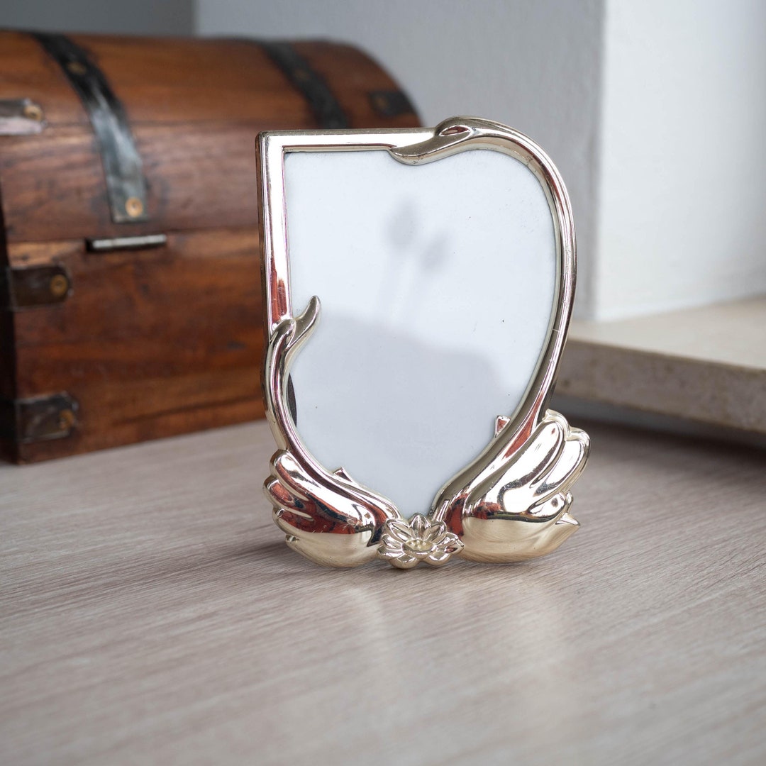 Art Nouveau Silver Frame - Vintage Swans Photo Frame - Ornate Art Deco ...