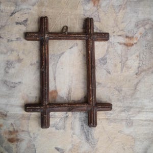 Antique Adirondack Frame - Carved Wood Frame - Criss Cross Rustic Photo ...