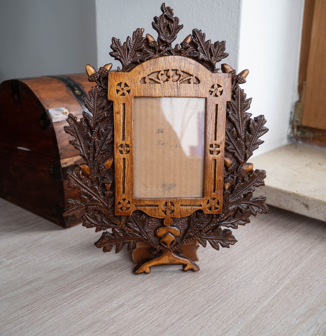 Adirondack Frame Tramp Art Black Forest Frame for Wall Hanging Antique ...