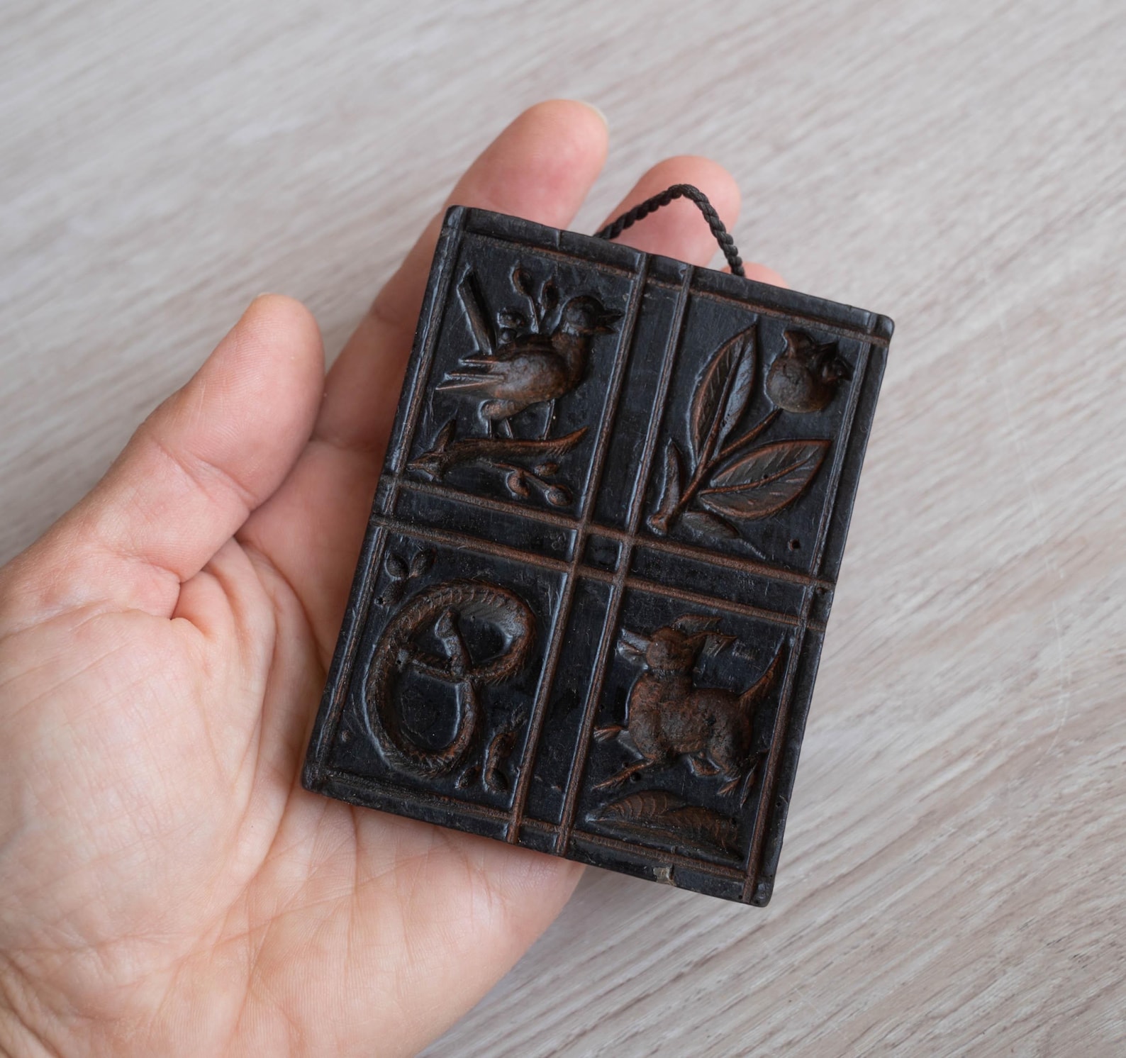 German Vintage Folk Art Molds - Tiny Rustic Wax Plaque - Bavarian Wall ...