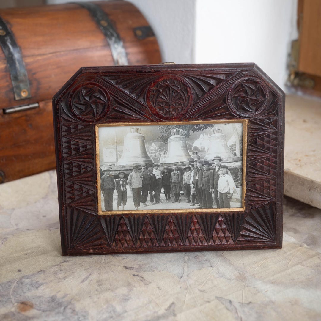 Frisian Chipwork Wall Photo Frame - Art Nouveau Carved Wood Picture ...
