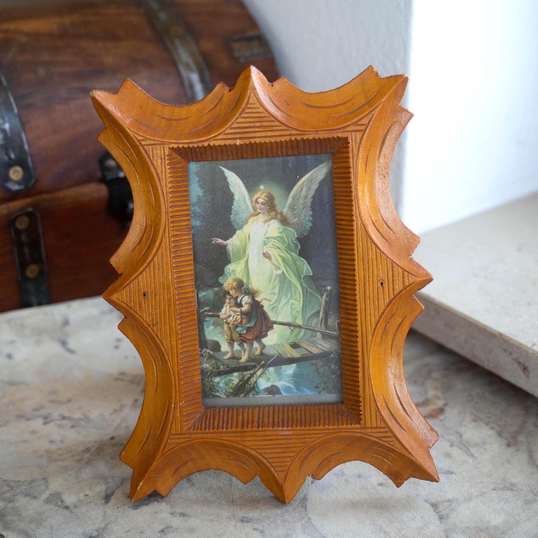 Adirondack Frame Tramp Art Black Forest Frame for Wall Hanging Antique ...