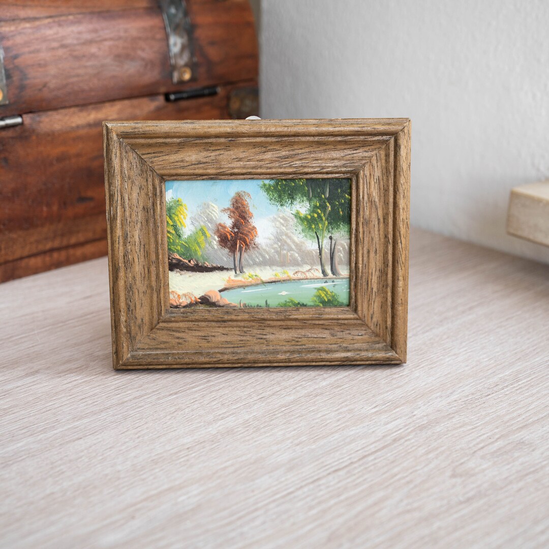 Original Oil Painting Landscape Wall Art Vintage Signed Picture in ...