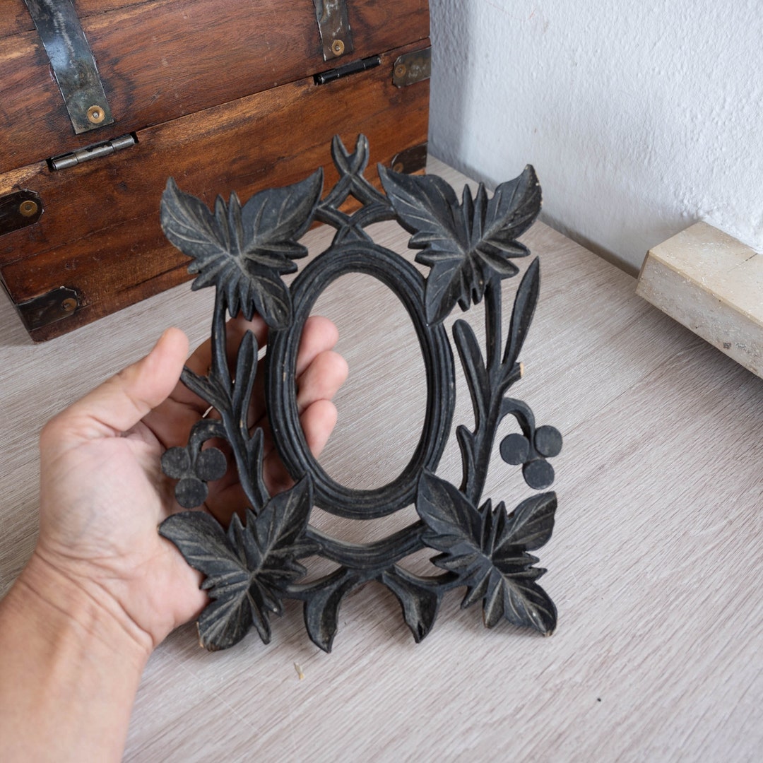 Black Forest Frame Antique Tramp Art Carved Wood Frame Folk Art ...