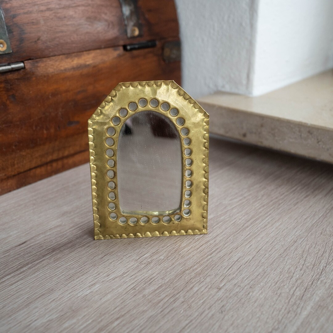 Arched Mirror for Wall Vintage Small Gold Mirror Mid Century Modern ...