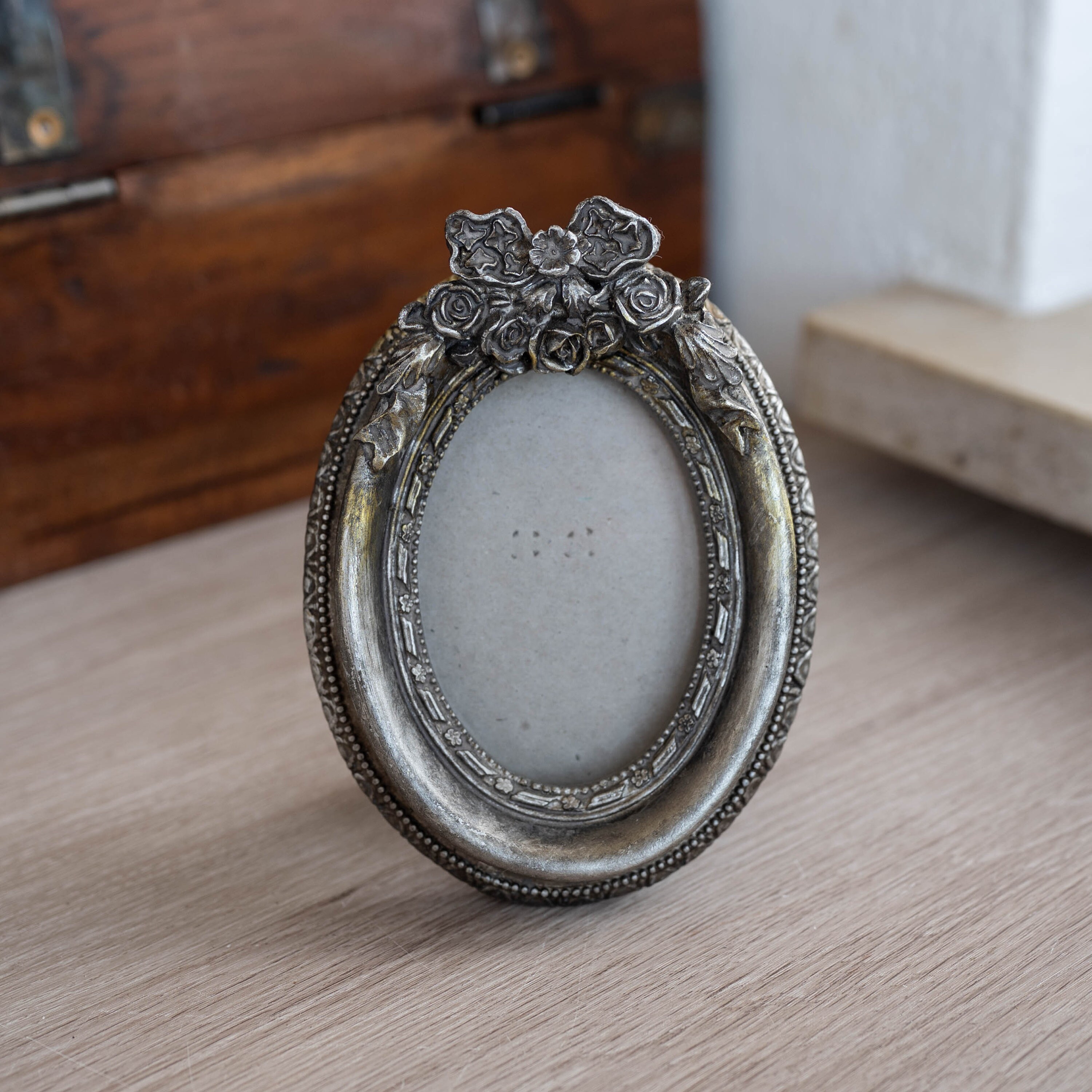 Baroque Photo Frame Silver Tone Sculptural Tabletop or Wall Decor ...